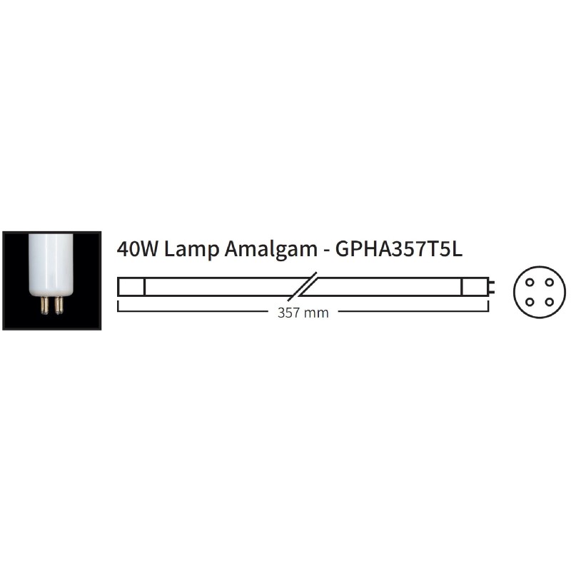 40W Amalgam UV-C replacement Lamp fit for Light-Tech 4800070AM